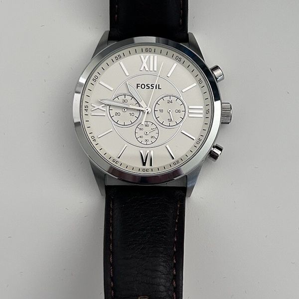 Fossil Flynn Chronograph Brown Leather Strap 5 Atm s/s Men's Quartz ...