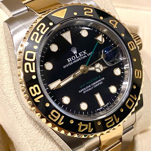 2017 Rolex GMT Master 2 Half Gold Black | 116713LN | Not (116613LN ...
