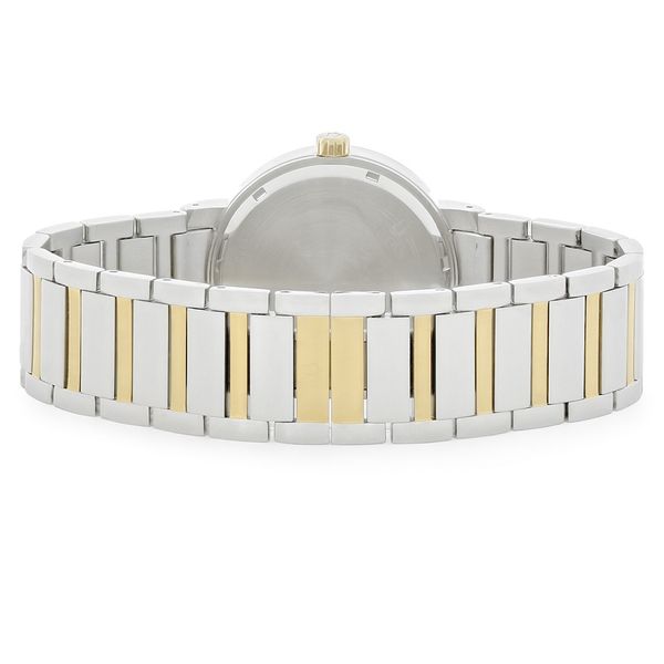 Bulova Mens Two Tone Stainless Steel Blue Dial Quartz Watch 98C123 ...