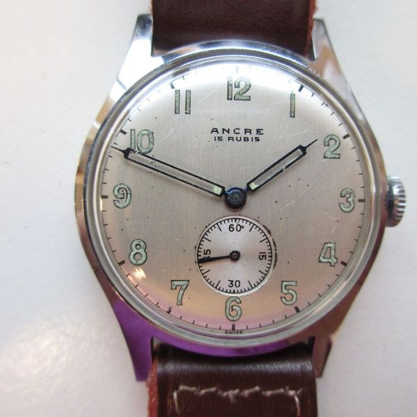Ancre Swiss manual wind - sub seconds - vintage 1960's watch - running ...