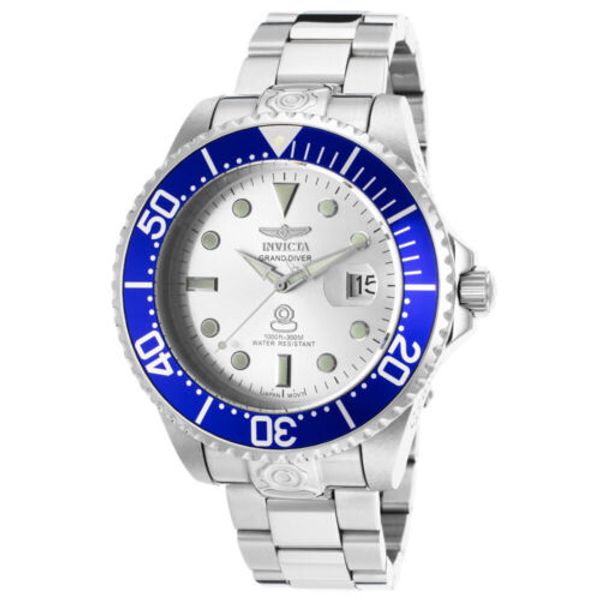 Invicta 15843 Men's Grand Diver Silver Dial Steel Bracelet Automatic ...