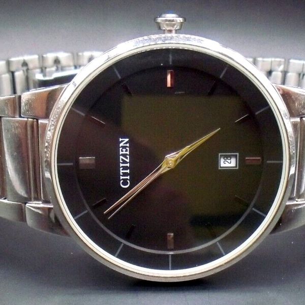 Citizen Men's G111-S101760 Quartz Date Watch Black Dial Stainless Band ...