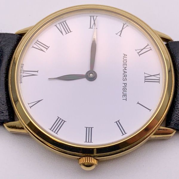 AUDEMARS PIGUET 18K SOLID GOLD MENS DRESS WATCH. ORIGINAL BUCKLE. WITH ...