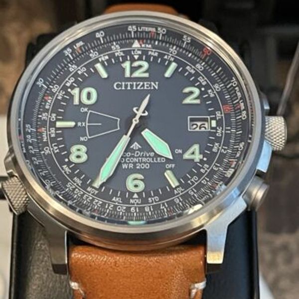 Citizen Air Skyhawk Promaster Sapphire Blue Dial Leather Watch CB0241 ...