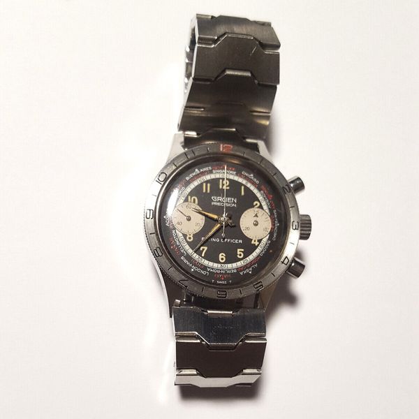 Vintage Gallet Flying Officer Branded Gruen Chronograph Wristwatch ...