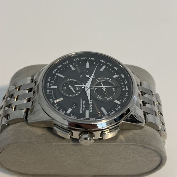 CITIZEN Eco-Drive H804-S099374 Men's Watch - Silver/Black, Radio ...