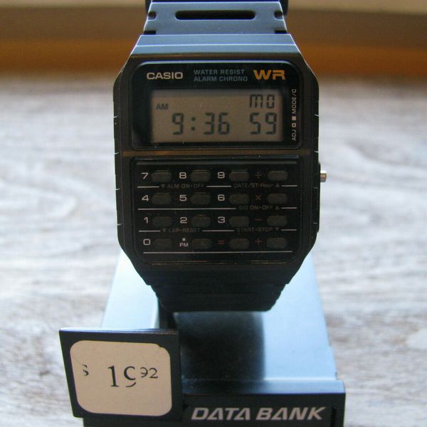 Vintage Casio 3208 CA-53W Data Bank Calculator Alarm Chrono Watch W ...