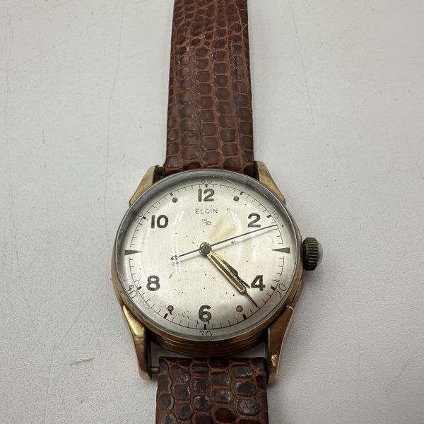 Vintage Elgin Military Style Sweep Second Mechanic 16J 539 Wrist Watch ...