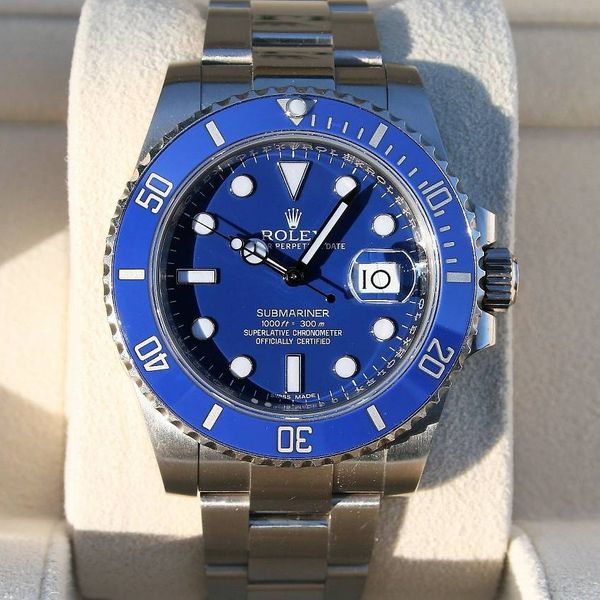 FS: Rolex 116619LB SUBMARINER 18K WHITE GOLD WATCH KNOWN AS SMURF ...