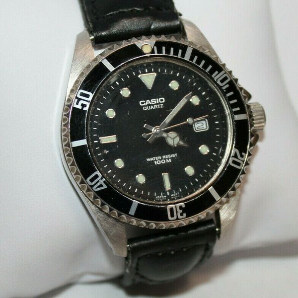 Vintage CASIO Quartz 100M Divers Watch MTD-1010 Submariner Homage ...