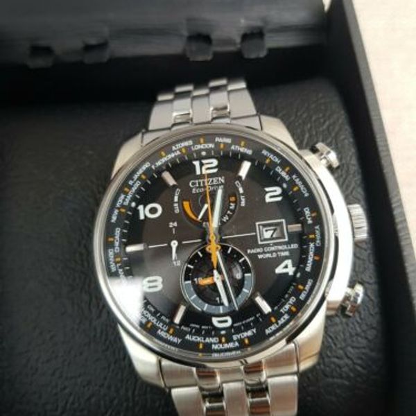 Citizen AT9010-52E Eco-Drive World Time Perpetual Radio Controlled Men ...