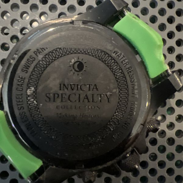 INVICTA Specialty Diver Chronograph Black Dial Green Men's Watch Face ...