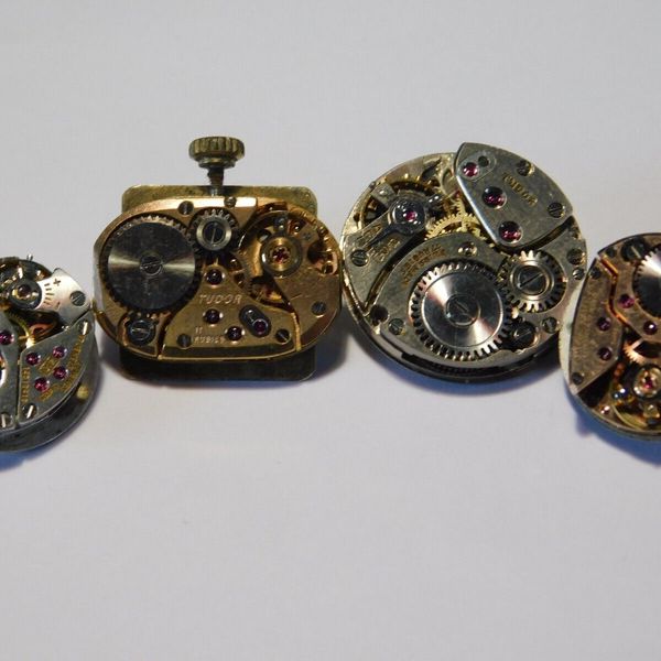 X4 VINTAGE WATCH MOVEMENTS OMEGA & X2 TUDOR LONGINES WATCH MOVEMENTS ...