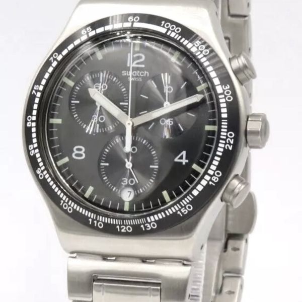 Swatch Irony Night Flight Steel Silver Chronograph Date Watch ...
