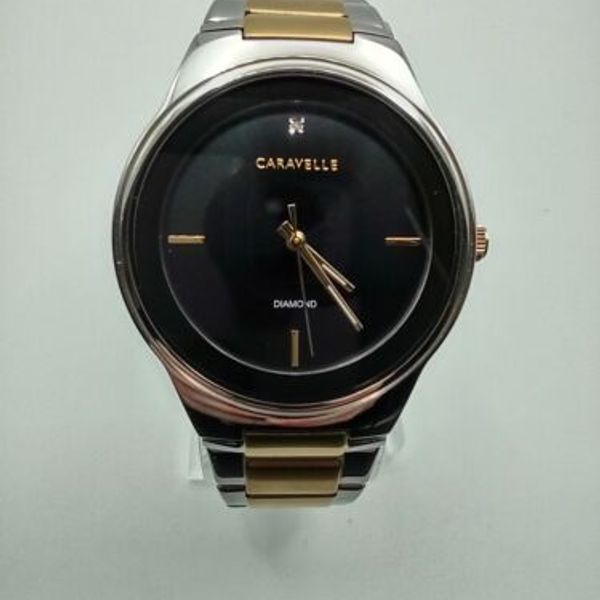 Caravelle By Bulova Men's Diamond Accent Stainless Steel Watch - 45D107 ...