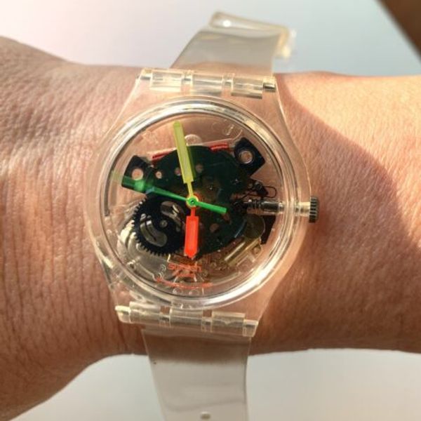 RARE Renzo Piano SWATCH WATCH GZ159 Jelly Skeleton 34mm Runs ...