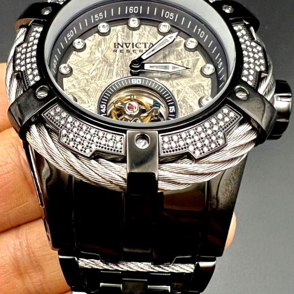Invicta Men's 34301 Grand Bolt Zeus Tourbillon Diamond Meteorite ...