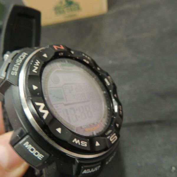 Casio Pro Trek Men's Solar Atomic Black Resin Band 50.5mm Watch PRW2500R-1 NICE! | WatchCharts ...