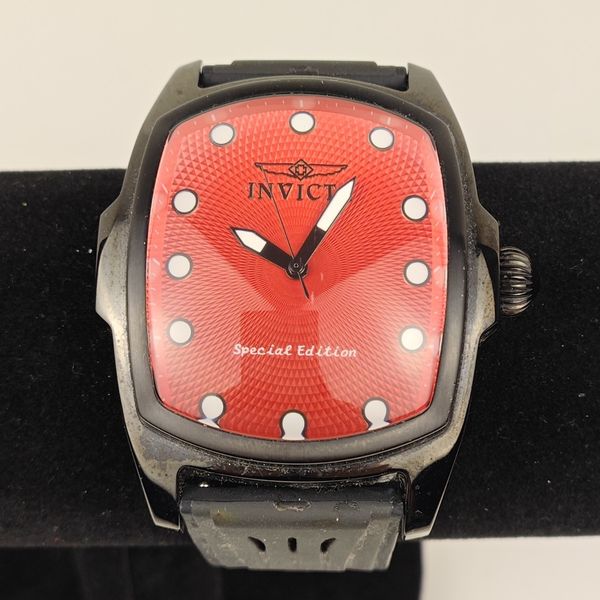 Invicta Mens Lupah Special Edition Tritnite Night Glow Watch, Red Dial ...