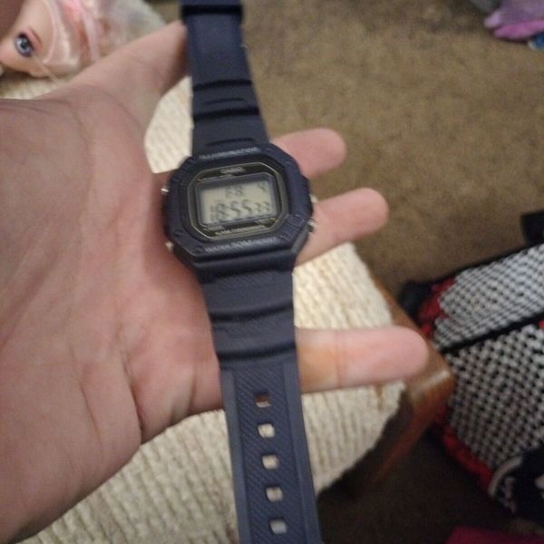 Casio Illuminator Digital Watch Men Navy Blue 3224 W-218H Works | WatchCharts Marketplace