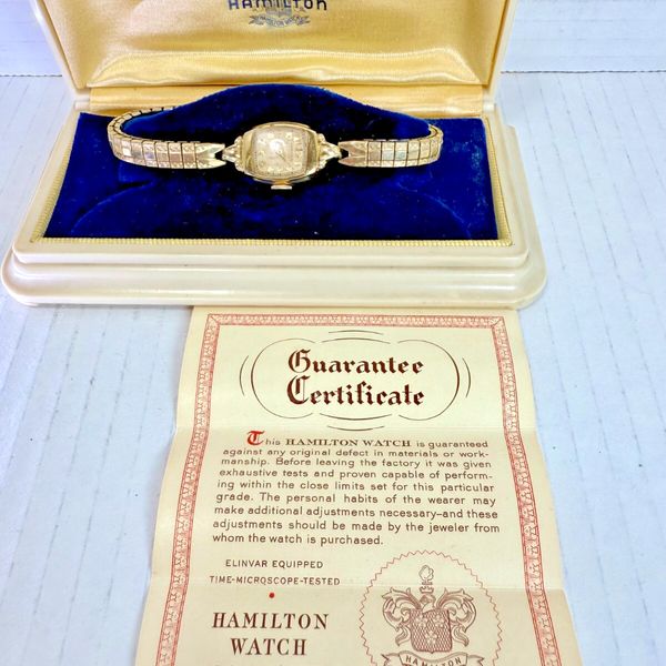Vintage Hamilton Ladies Watch 14K Gold Filled w/ Case & Papers untested ...