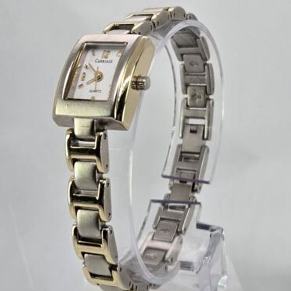 Carriage by Timex Silver/Gold Two Tone Quartz Analog Women's Vintage ...