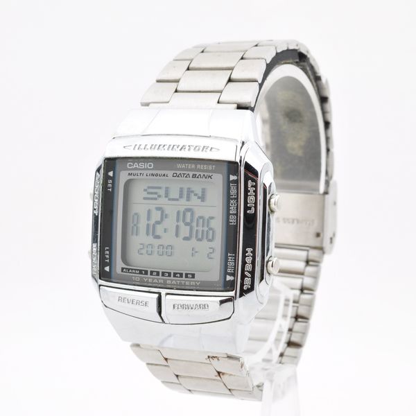 CASIO DB-360 Data Bank Multi-Lingual Digital Watch Stainless Steel LED ...