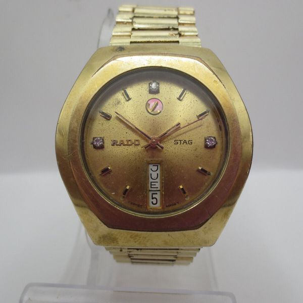 VINTAGE RADO STAG DAYDATE GOLDPLATED AUTOMATIC MENS WATCH | WatchCharts ...