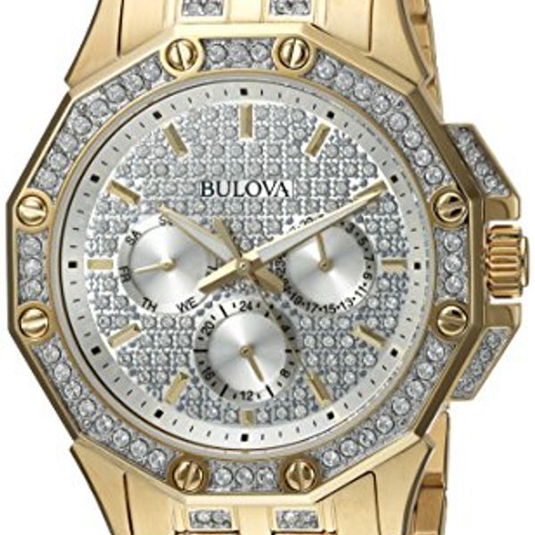 Bulova Bulova Men's 98C126 Swarovski Crystal Pave Bracelet Watch ...
