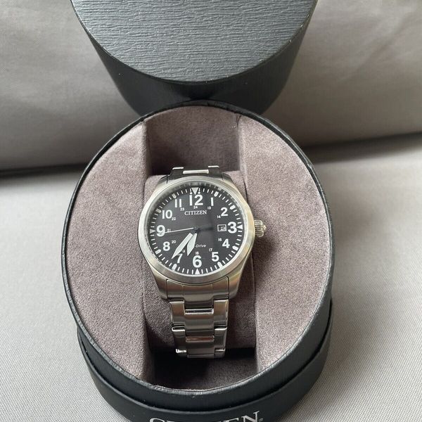 CITIZEN E111 CALIBRE ECO-DRIVE ANALOGUE MILITARY FIELD STYLE WATCH ...