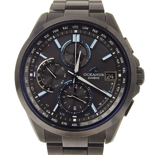 [Used] Casio CASIO Oceanus Ti men's radio solar watch titanium black ...