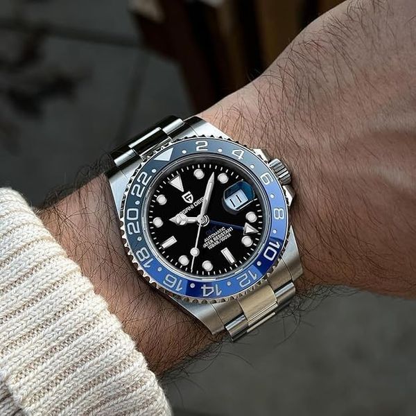 Pagani Design PD-1662 GMT Automatic Mechanical Black/Blue Dial Sapphire ...