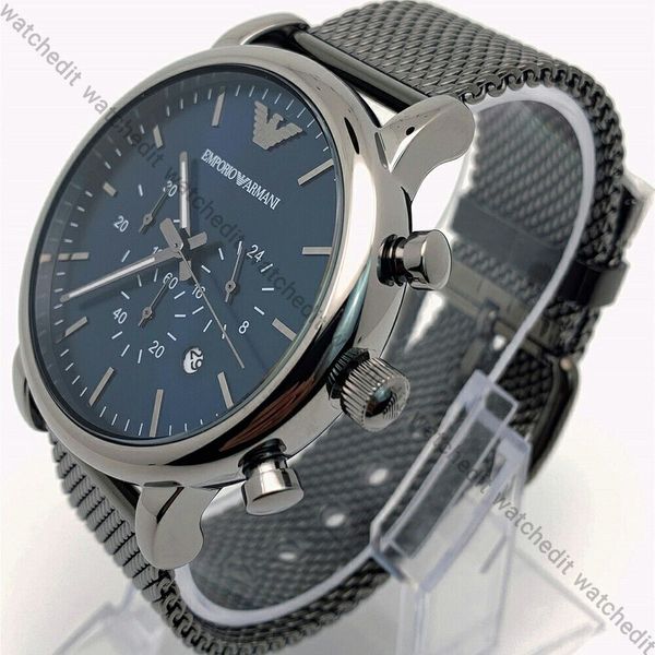 Emporio Armani AR1979 Stainless Steel Blue Dial Chronograph Analog Men ...