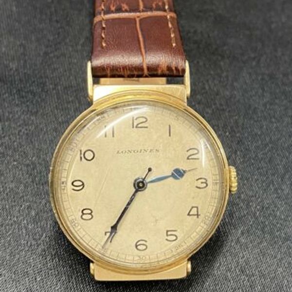 Vintage 9ct gold Longines 1940's hinged flexible lug rare mens watch ...