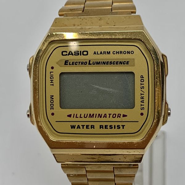 Retro Casio A168 Gold-Tone Stainless Steel Digital Watch - Illuminator ...
