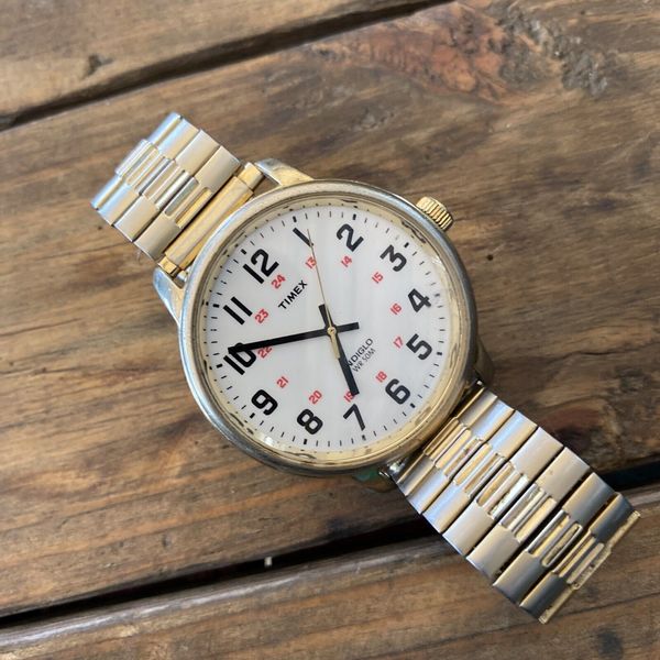 Timex Large Case Easy Reader Two Tone Quartz Watch Working ...