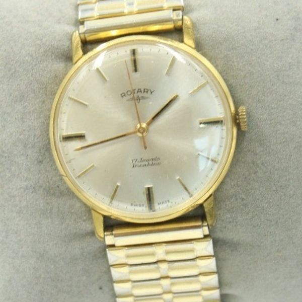 Vintage ROTARY Swiss Made 17 Jewels Mechanical Wristwatch Spares ...