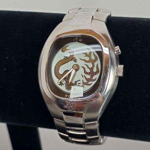 Fossil Big Tic Stainless Steel Zodiac Dragon 50m Watch Analog Animated Dial Mens | WatchCharts ...