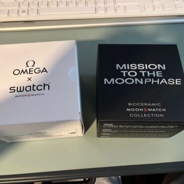 Omega Swatch Snoopy Black Box Only Empty | WatchCharts Marketplace