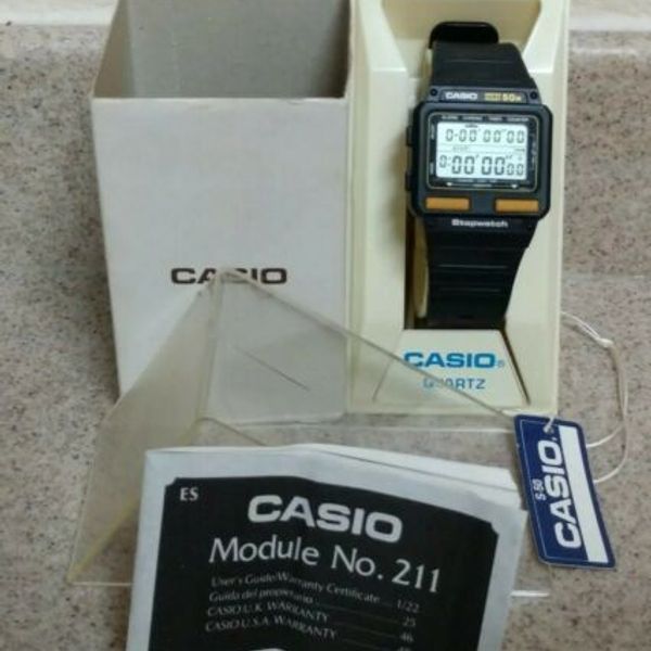 VINTAGE CASIO S-50W RUNNERS WATCH MINT CONDITION w/ ORIGINAL BOX, TAG ...