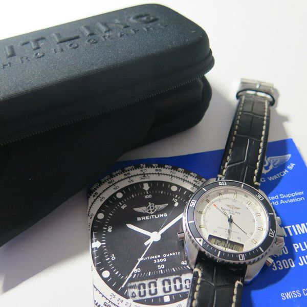 Breitling Navitimer Quartz 3100 Pluton Cronograph Alarm A51037 vintage ...