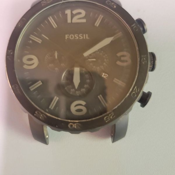 Fossil Nate Chronograph Black Dial Black Men's Watch JR1354 No Band ...