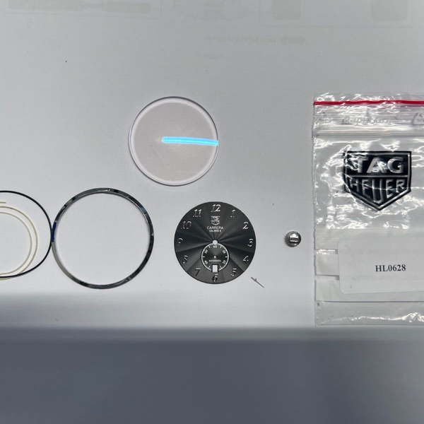 Tag Heuer parts - Carerra Calibre 6. Bezel, crystal, face, crown ...