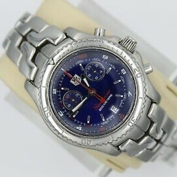Tag Heuer Watch Mens Ct1115 Ba0551 Searacer Bourne Link Silver