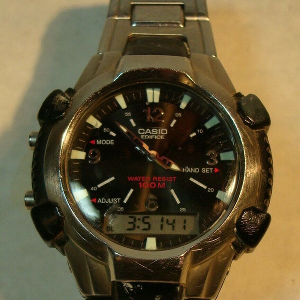 Casio Edifice EFA-101 Alarm Chronograph Day Date Analog/Digital Wrist ...