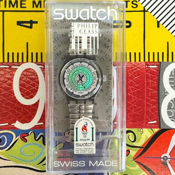 Swatch watch SALSA SLM104 1995 Musicall Melody By Phillip Glass New old ...