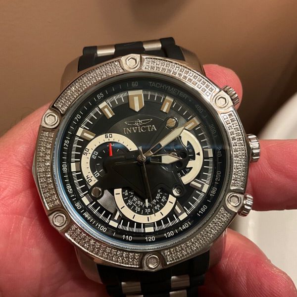 INVICTA DIAMOND PRO DIVER MODEL 38003 LARGE 50MM CASE LOTS OF CERTIFIED ...