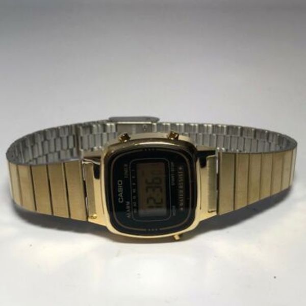 Vintage Casio 3191 LA670W GOLD hand wrist watch Water Resistant WORKING ...