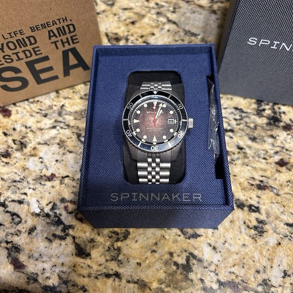 Spinnaker Wreck Men's Japanese Automatic Barnacle Black Watch SP-5089 ...