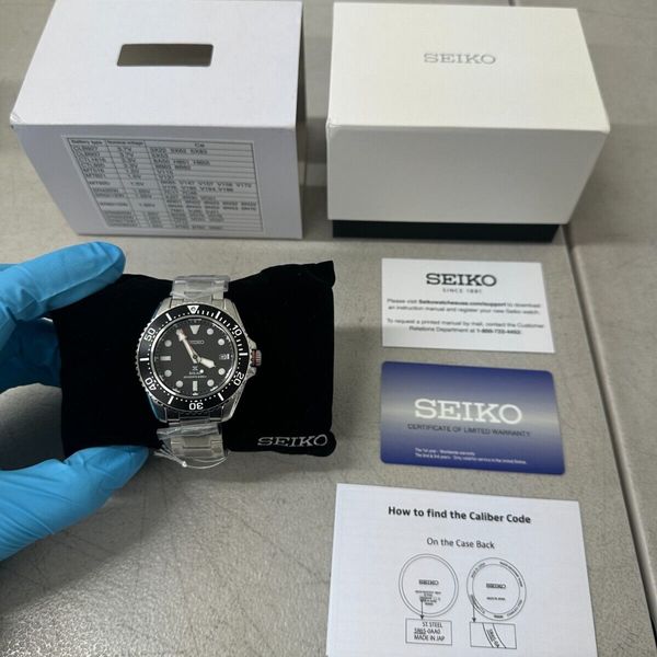 Seiko Prospex Solar Dive Sapphire Crystal Black Dial Men's Watch SNE589 ...